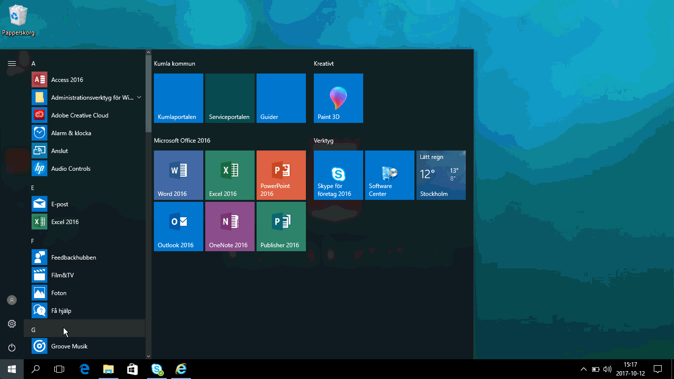 Hitta och hantera program/appar i startmenyn
