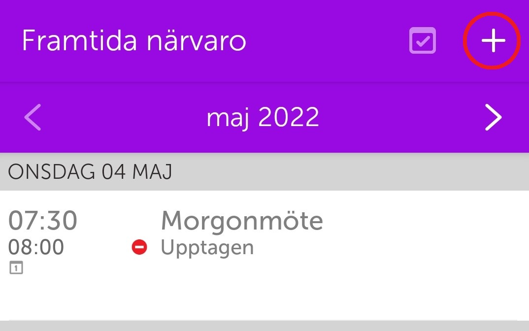 Ställa in semester i Telia Touchpoint Plus App