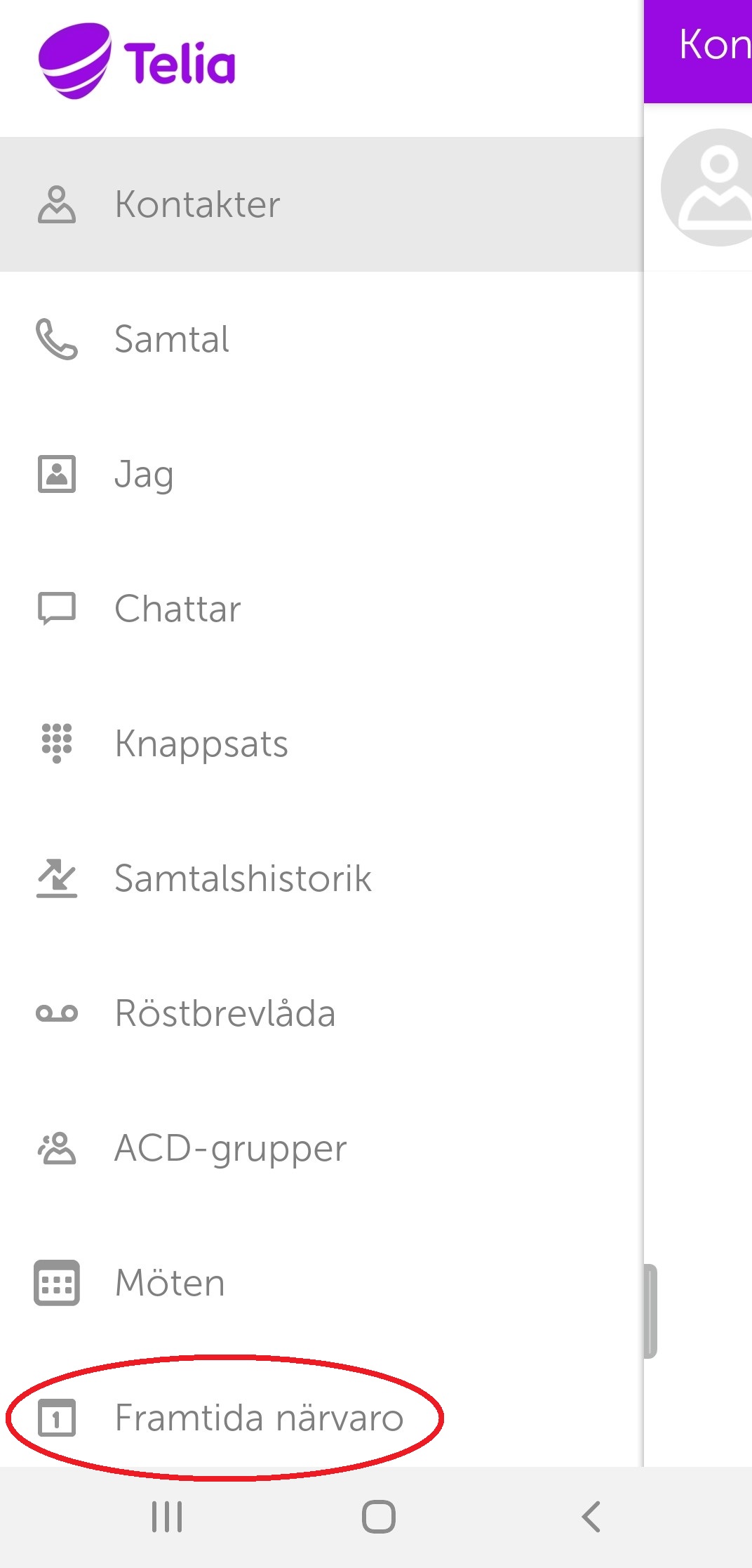 Ställa in semester i Telia Touchpoint Plus App